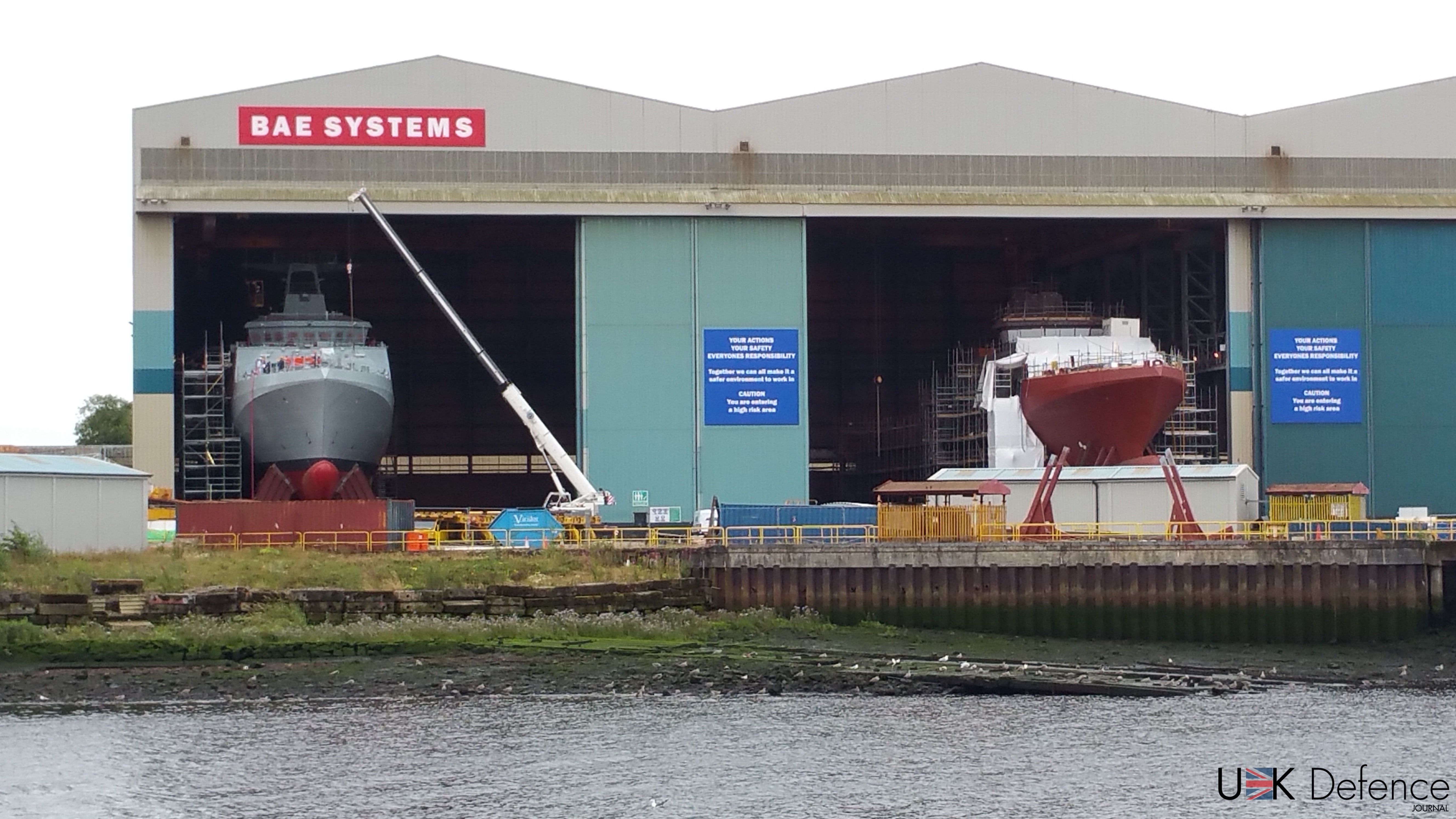 HMS Forth ready for launch on the Clyde