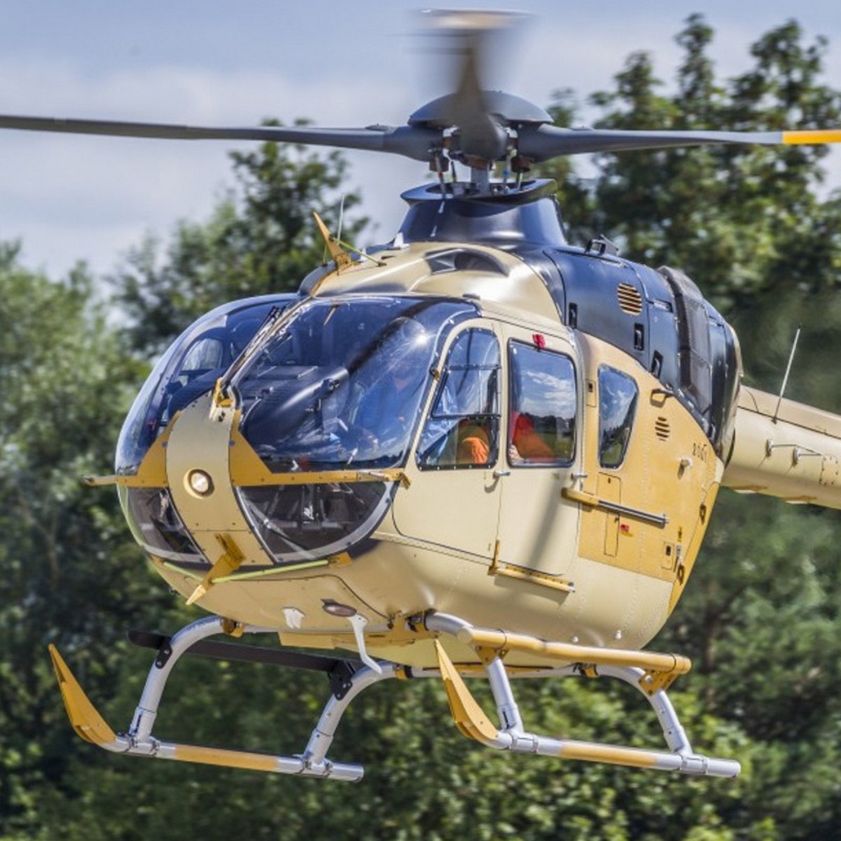 First British Airbus H135 military training helicopter takes off