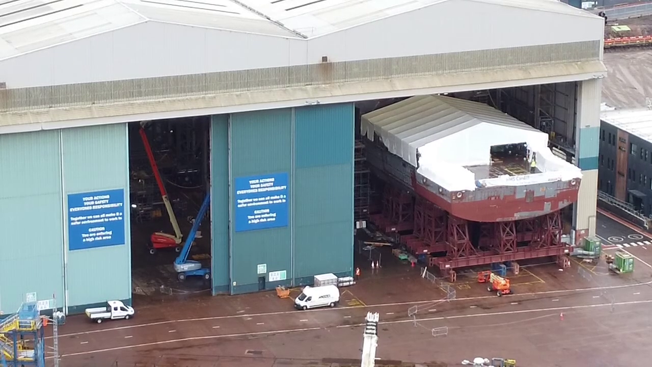 New frigate coming together at BAE shipyard in Glasgow