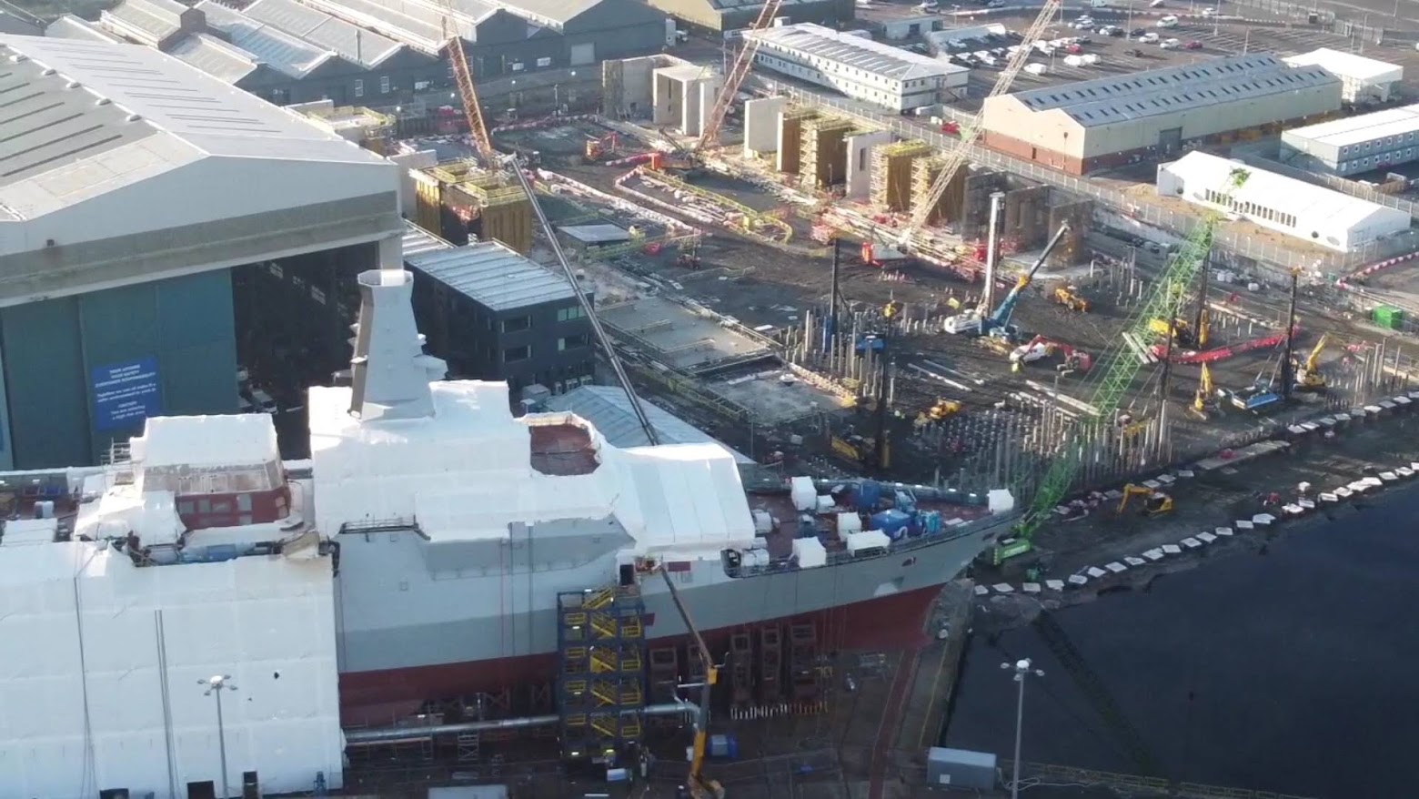 New frigate factory build progress captured by drone