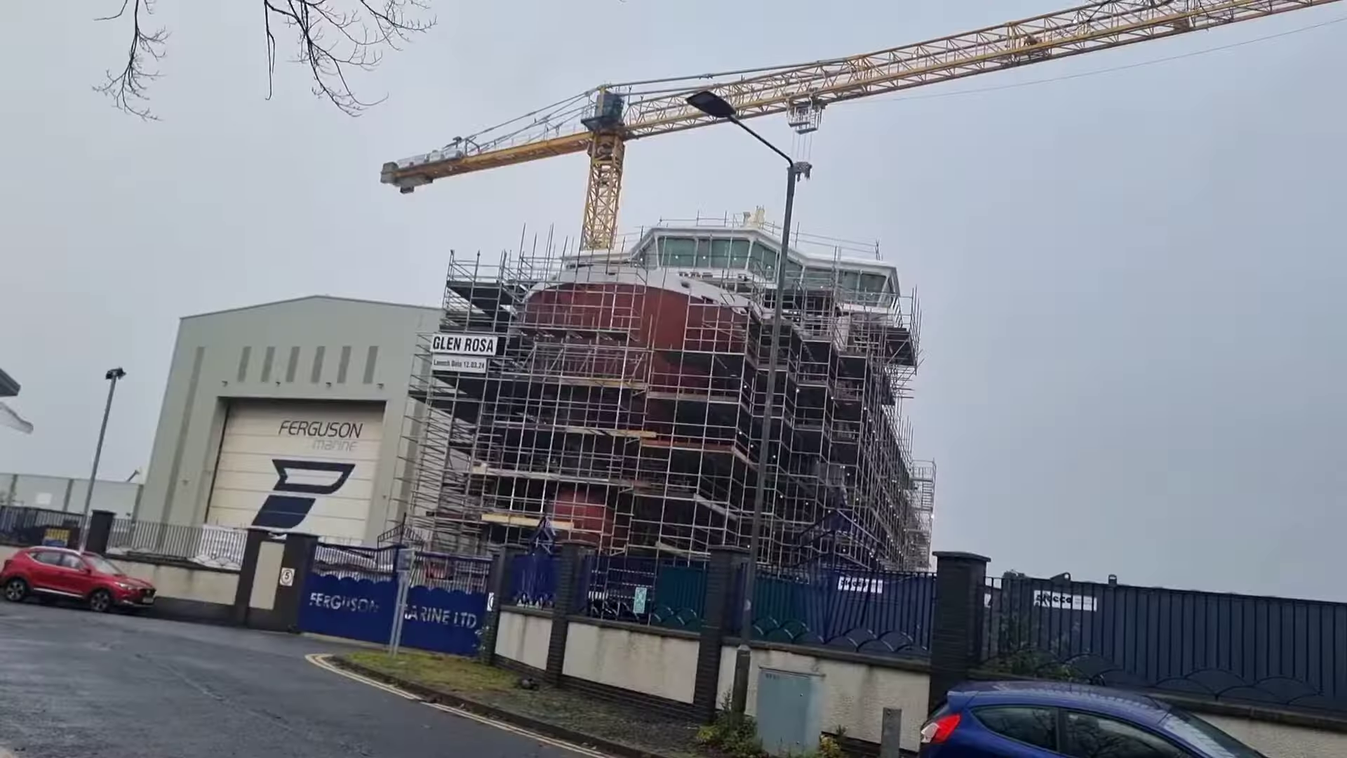 Drone video shows status of ferries at Port Glasgow