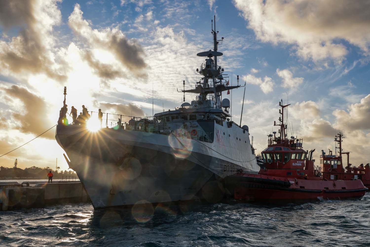 Royal Navy patrol ship HMS Tamar in Tonga