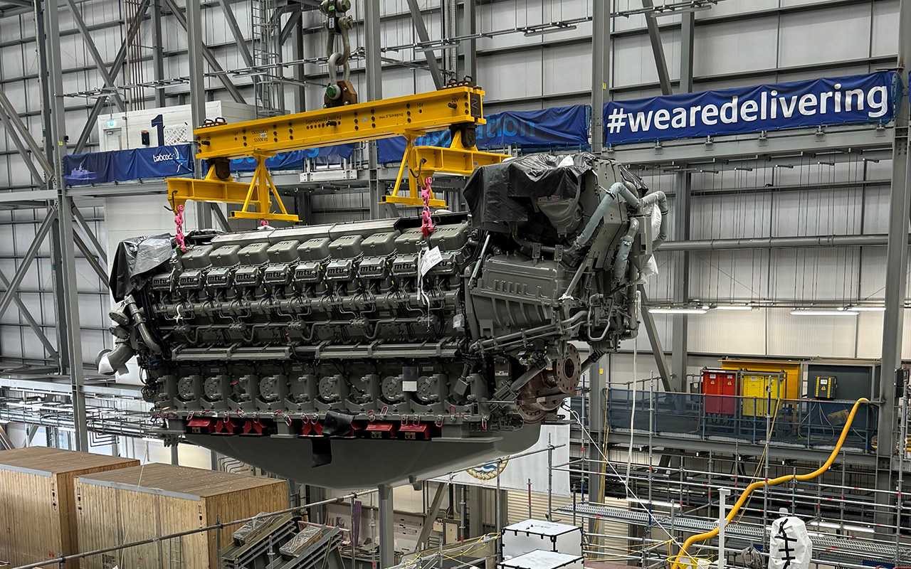 First engine installed on second Type 31 Frigate at Rosyth