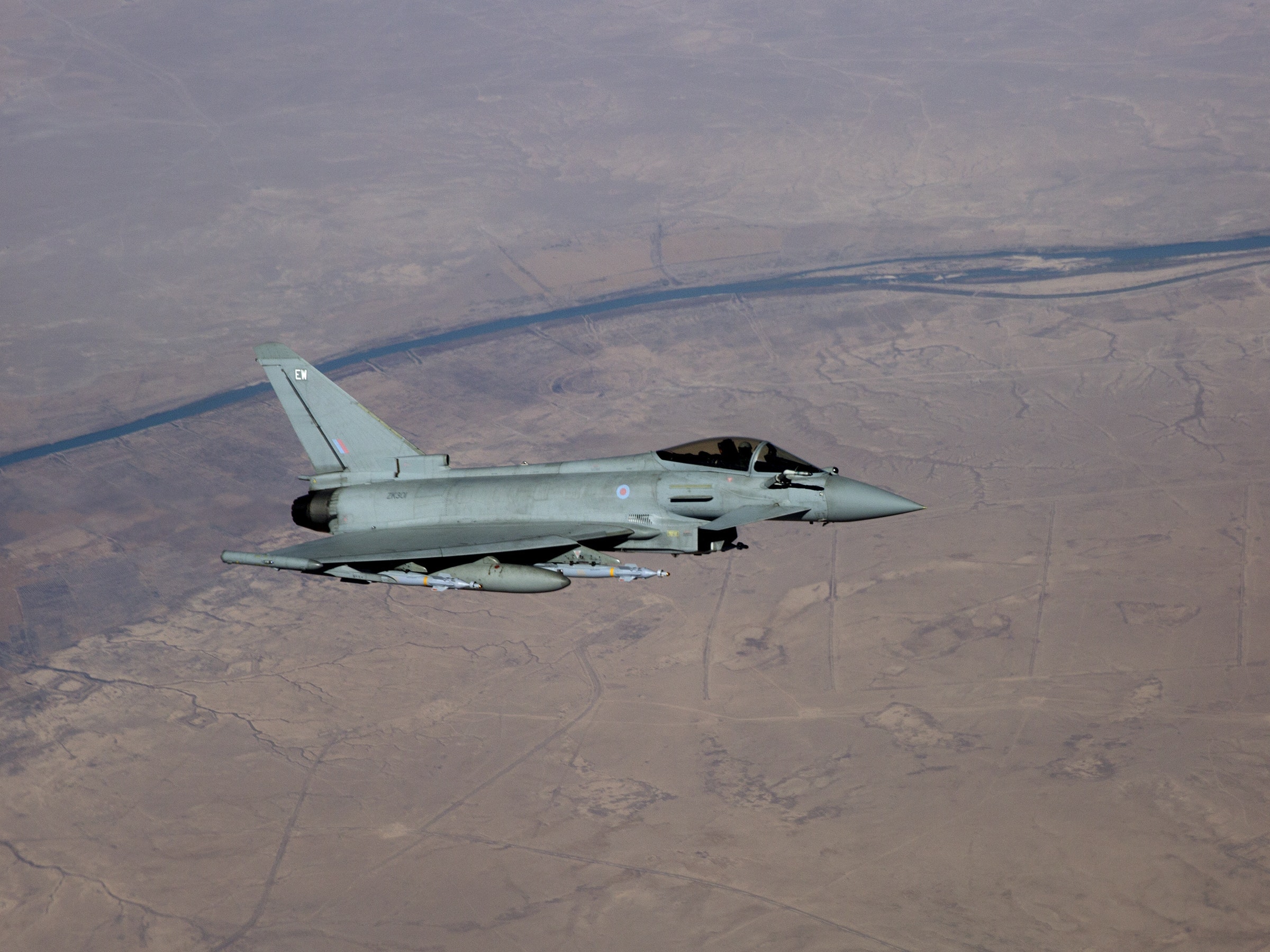 British Typhoon jets strike a rocket launcher in Iraq