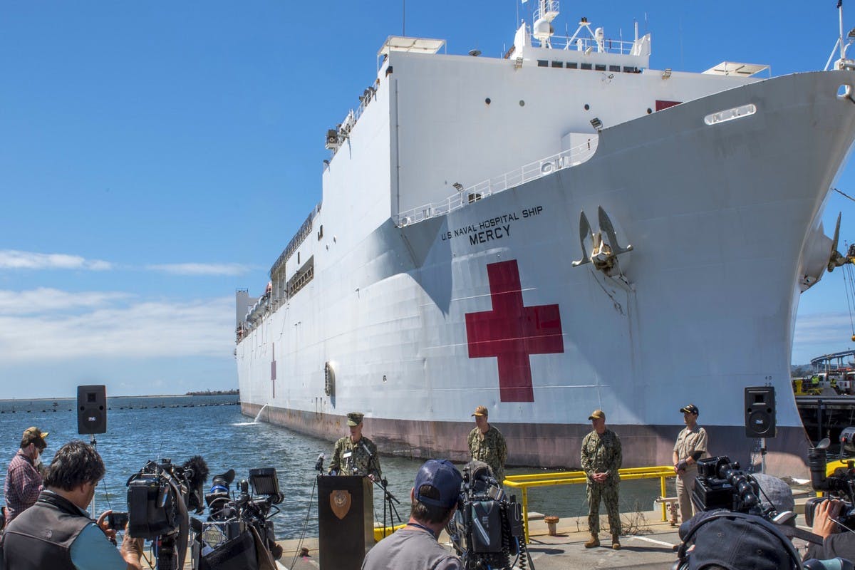 Hospital ship USNS Mercy accepts first patients in Los Angeles