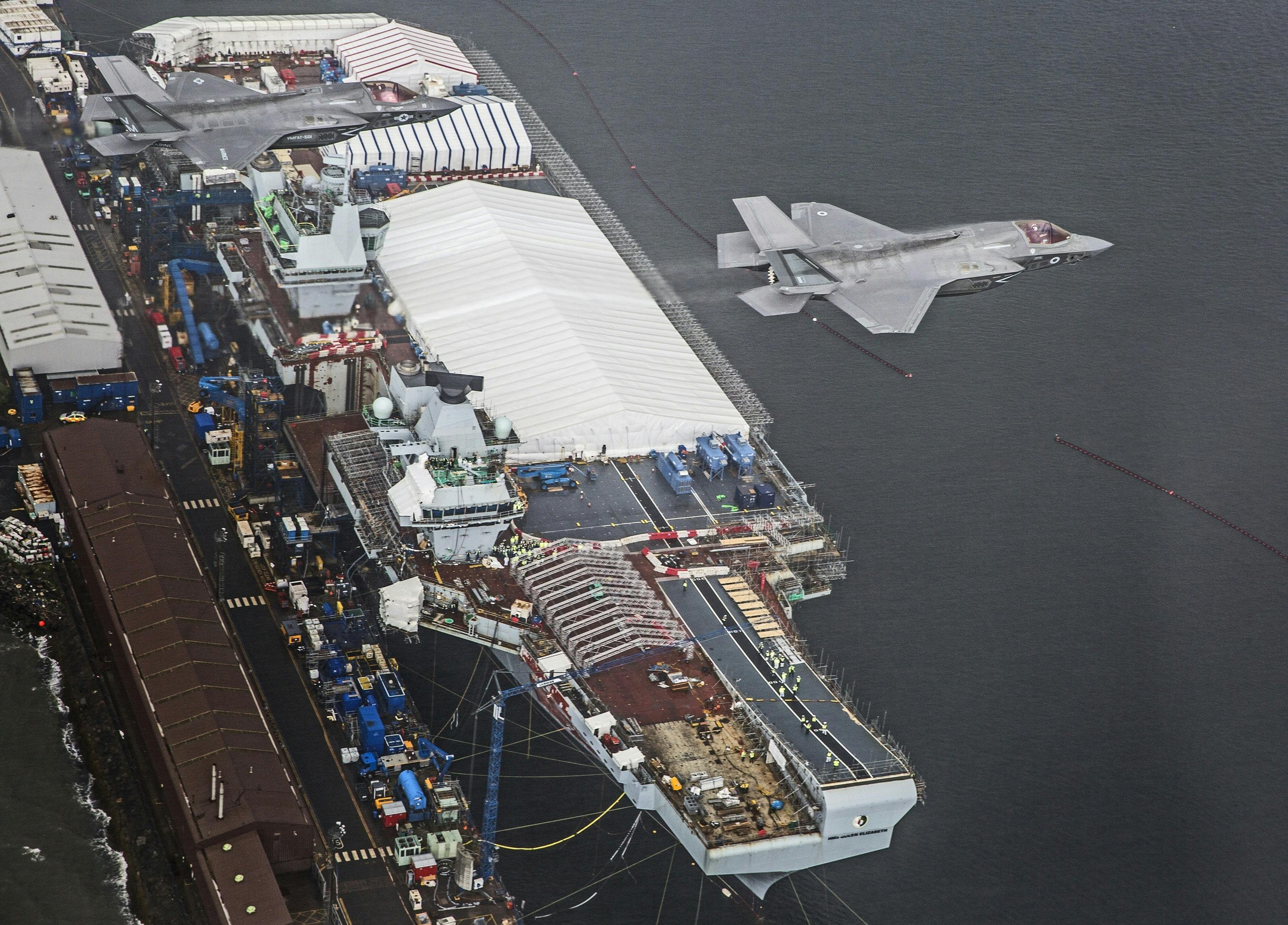 IN PICTURES: F-35B supercarrier flypast