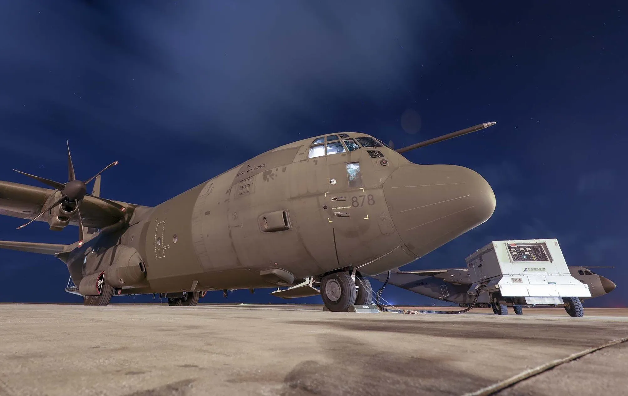 RAF Hercules arrives in Barbados from UK