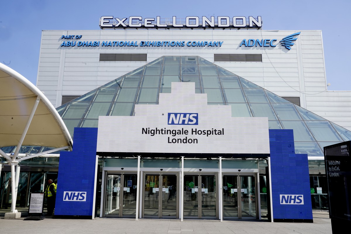 Army support build of temporary hospital in London Excel Centre