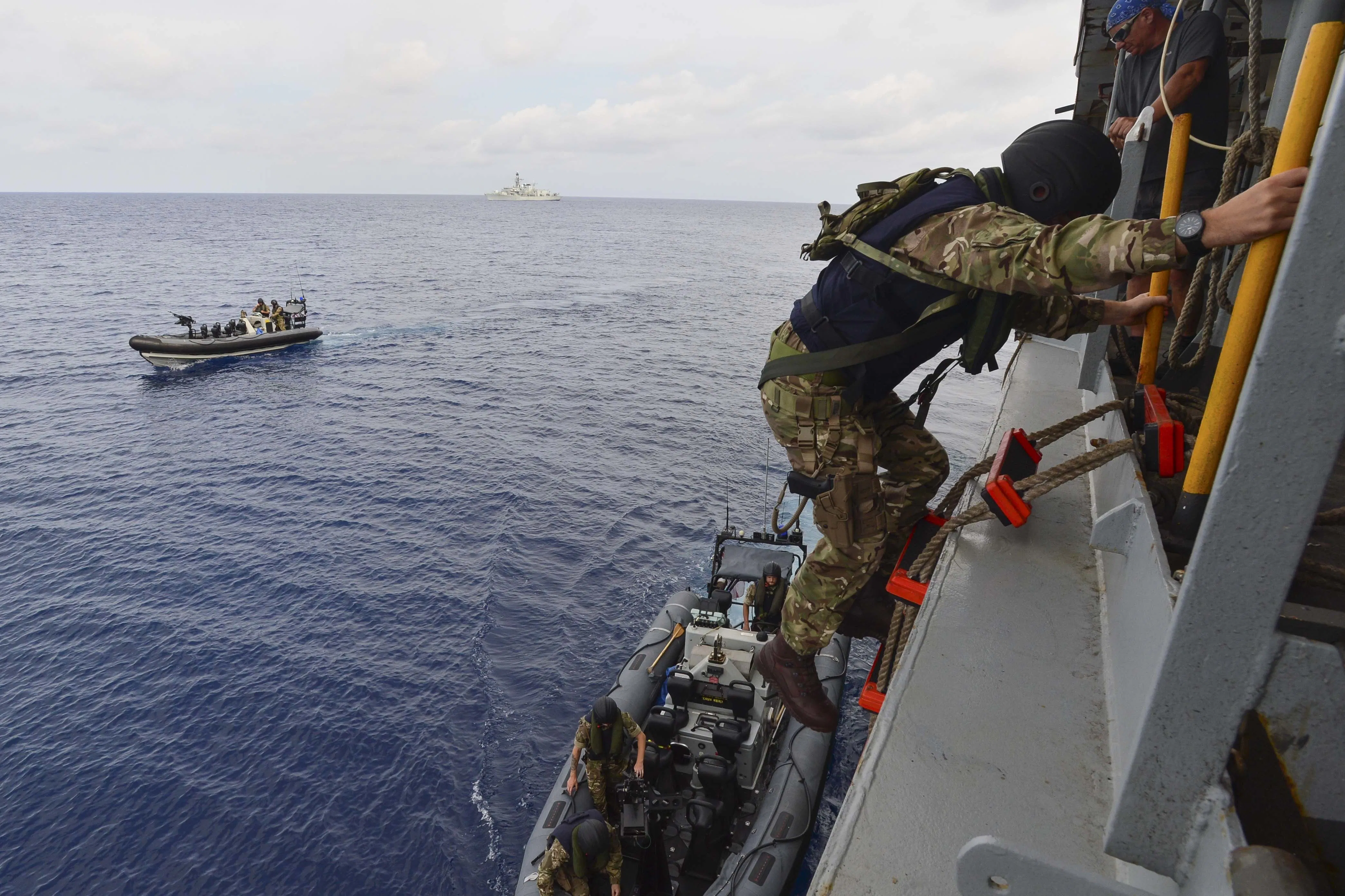 Royal Navy and US Navy conduct security drills in disputed South China Sea