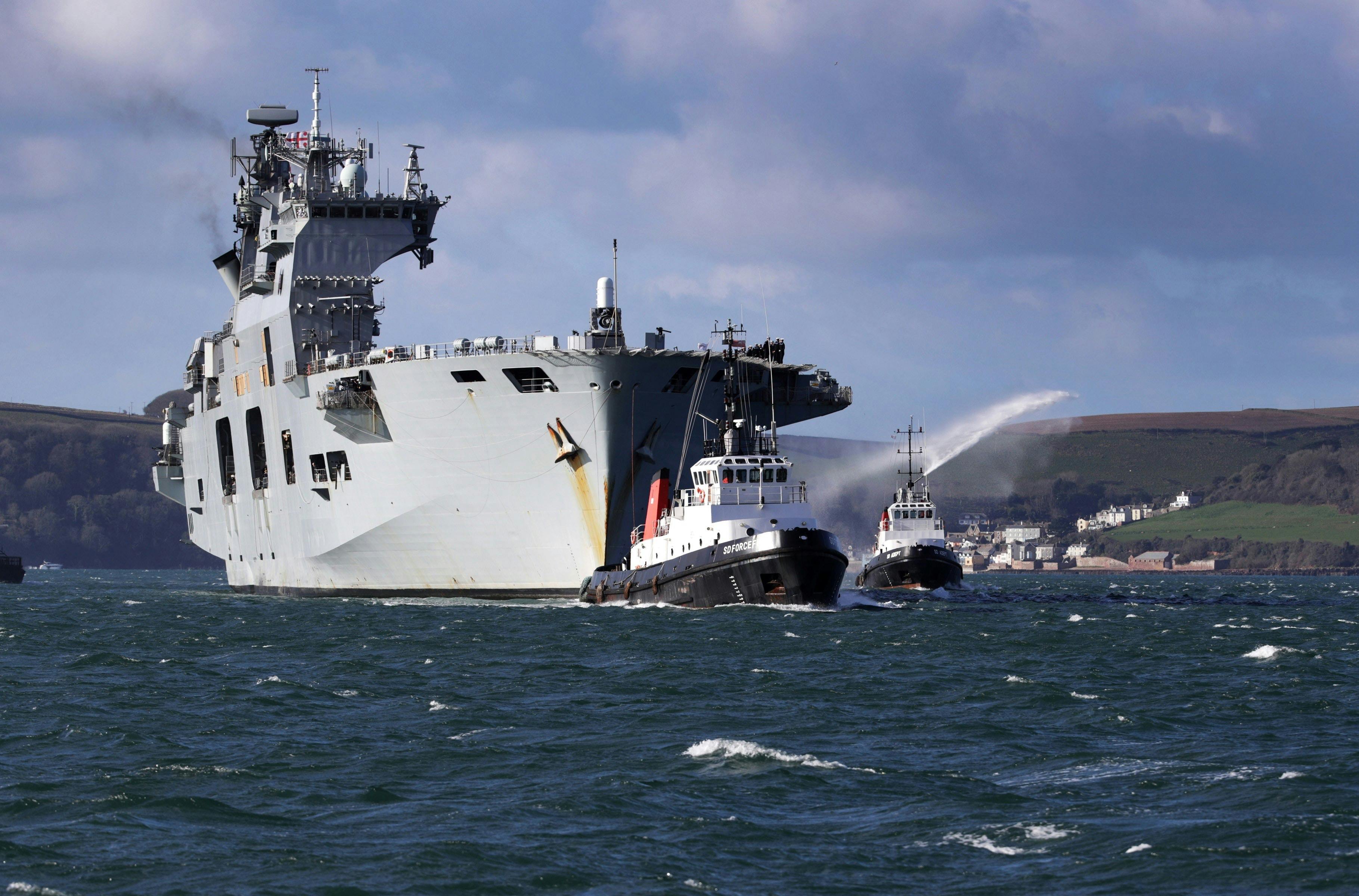 HMS Ocean enters Plymouth for last time as a Royal Navy vessel