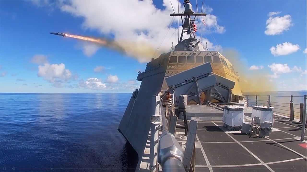 Littoral Combat Ship launches Naval Strike Missile