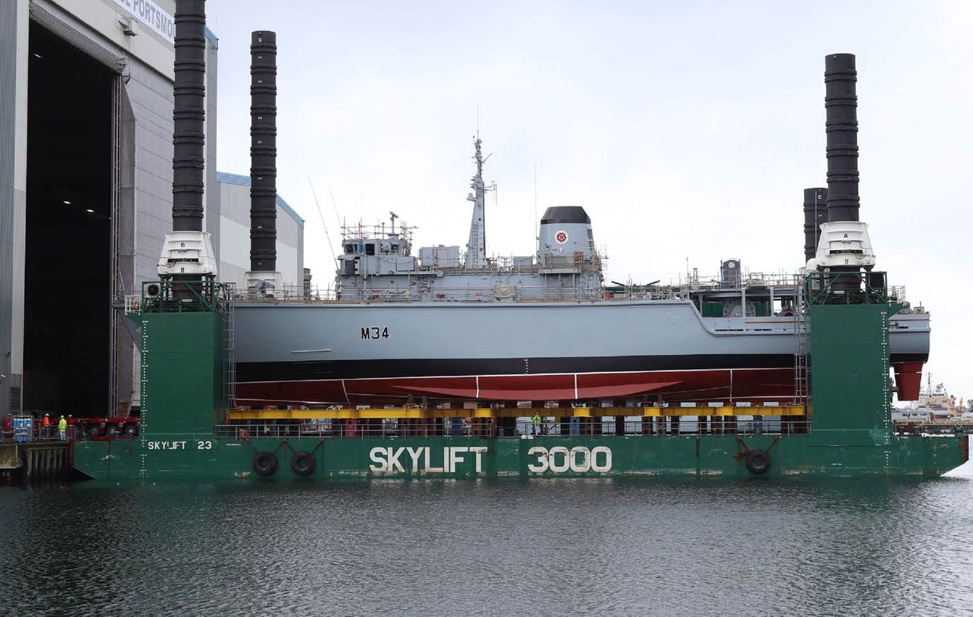 HMS Middleton returns to the water