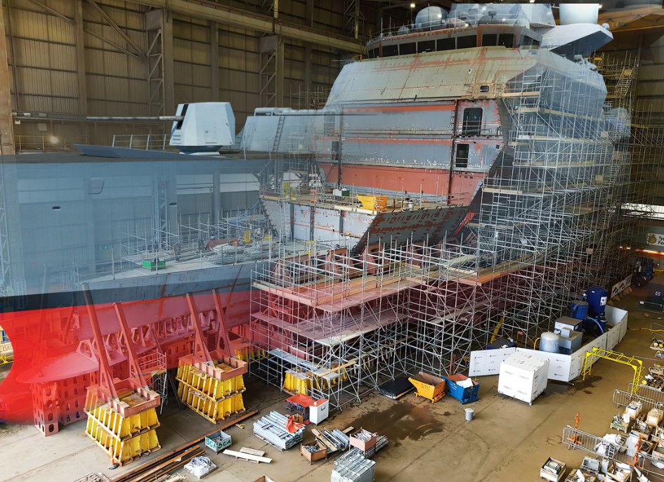 First Type 26 Frigate taking shape in Glasgow