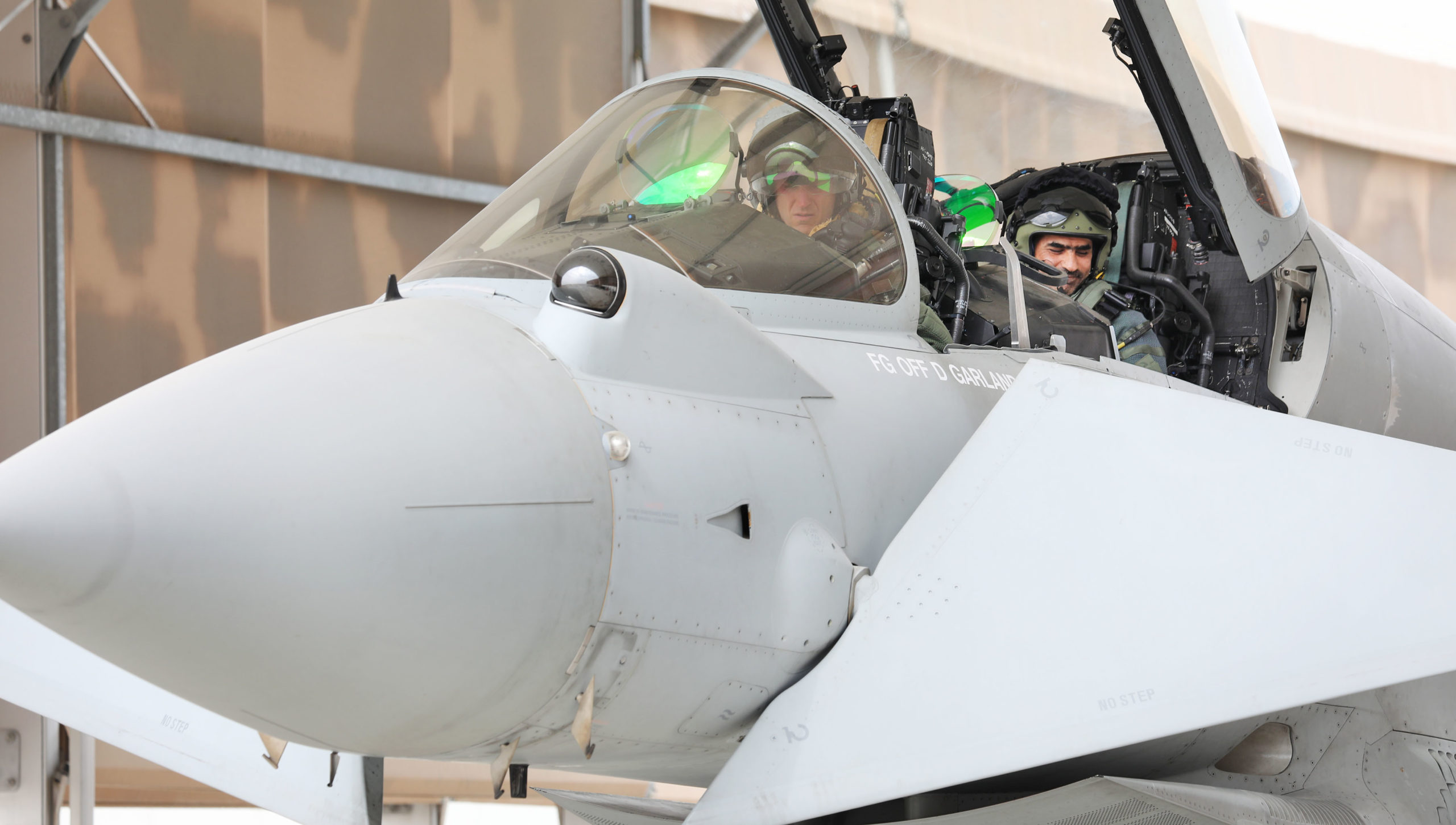UK and Qatari Typhoon pilots fly together for first time