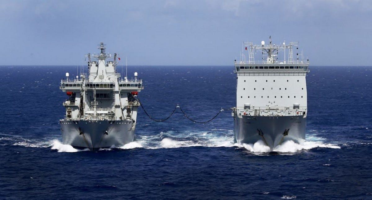 RFA Wave Knight hands over North Atlantic Patrol to RFA Mounts Bay